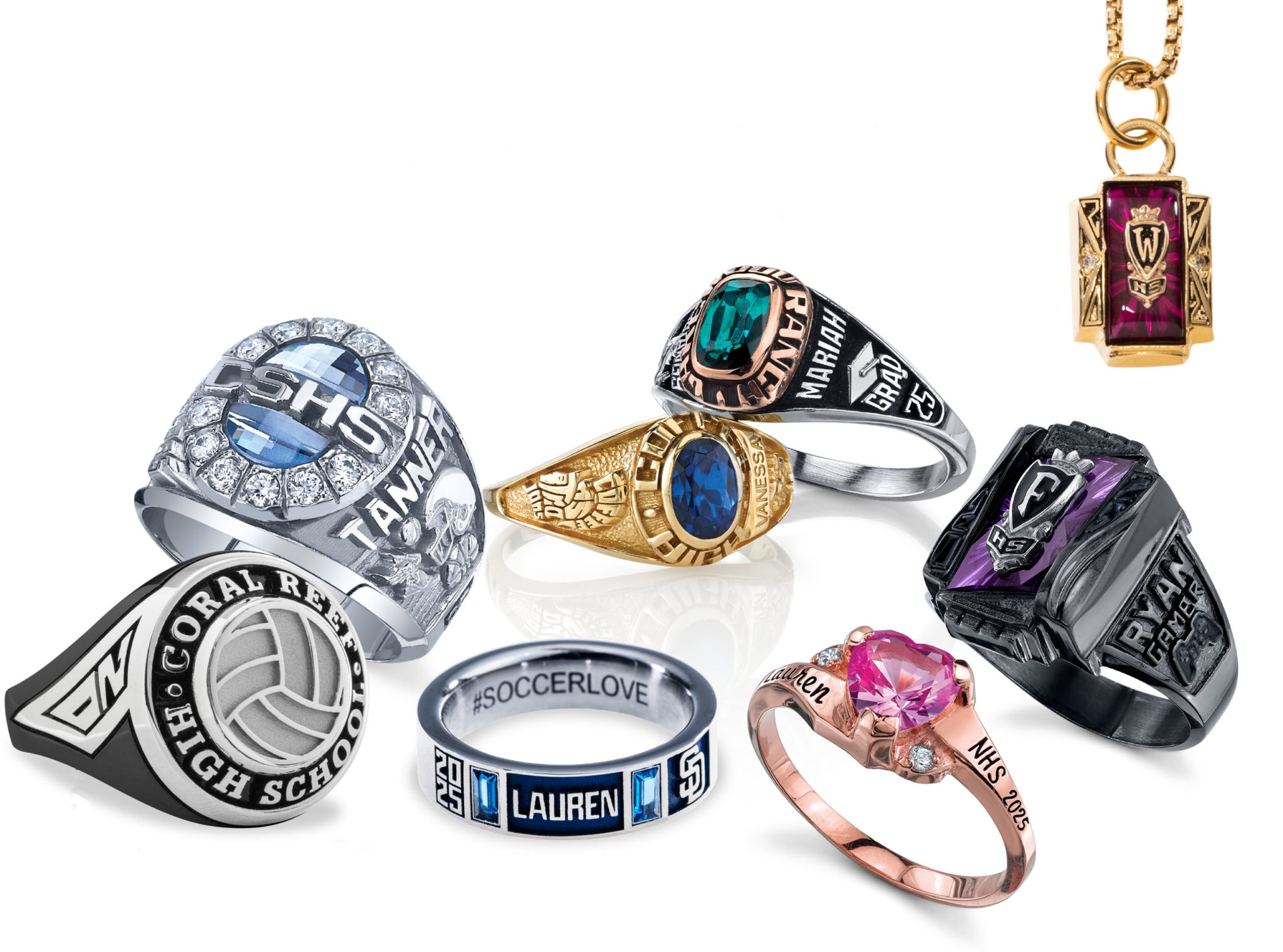View our entire line of class rings and class necklaces here.